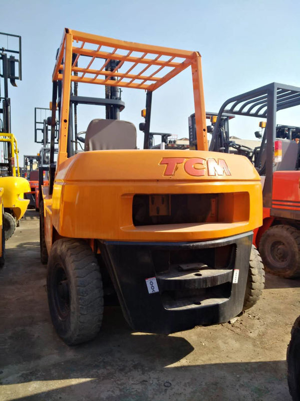 5T Used Diesel Forklift TCM FD50 Triple Mast With ISUZU Engine High ...