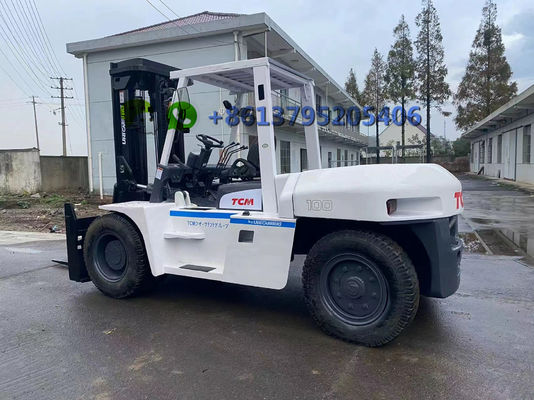 10 Ton TCM FD100 Used Forklift Truck With 6m Lifting Height