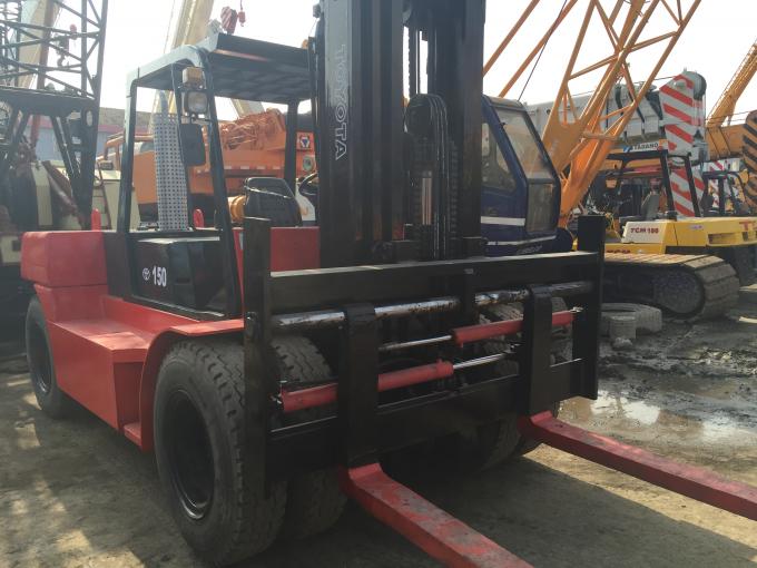 Triple Mast Japanese Used Diesel Forklift 15 Ton Toyota FD150 1.8m Length